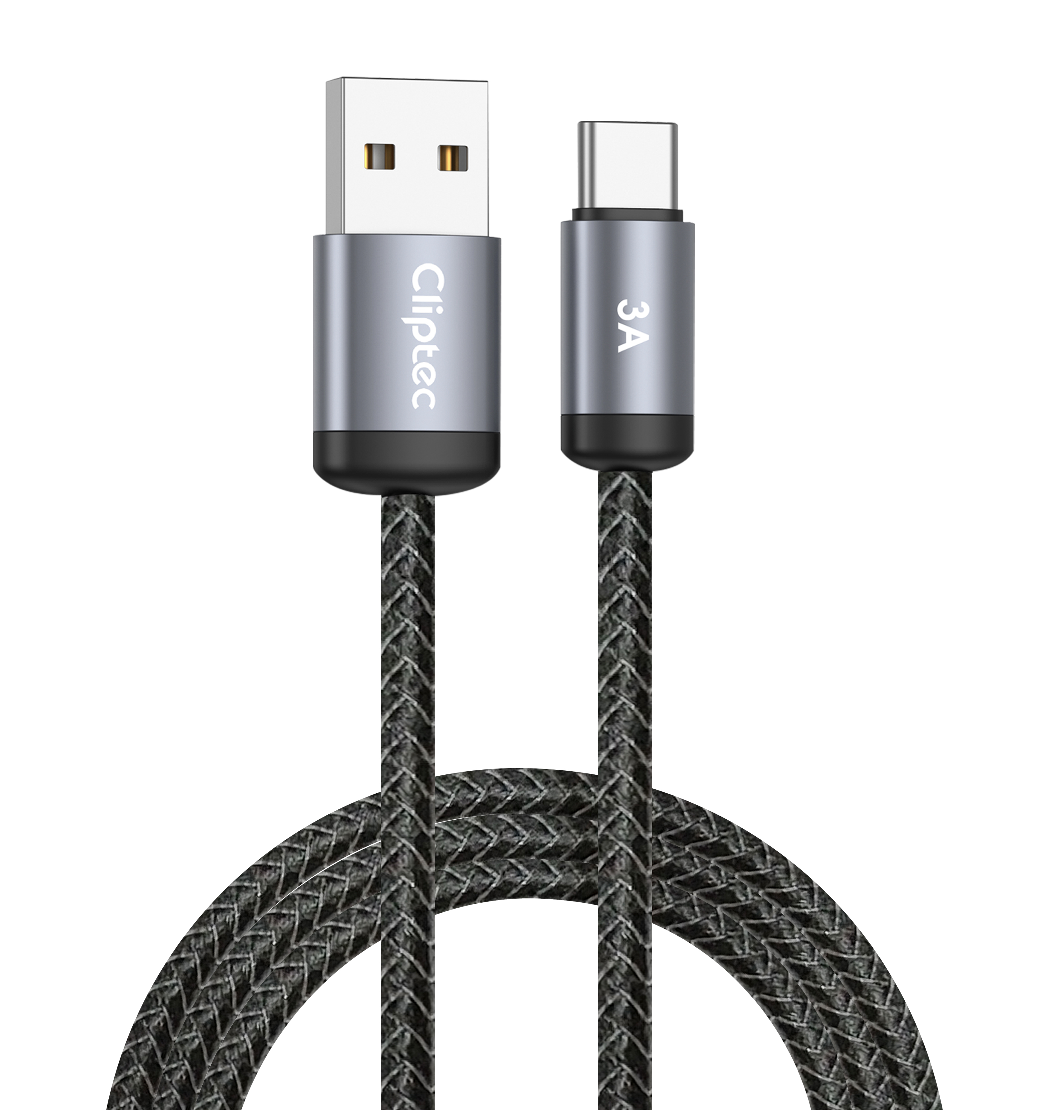 CLIPTEC MCC213C USB TO TYPE-C FAST CHARGING CABLE 3A 1.2M - BLACK