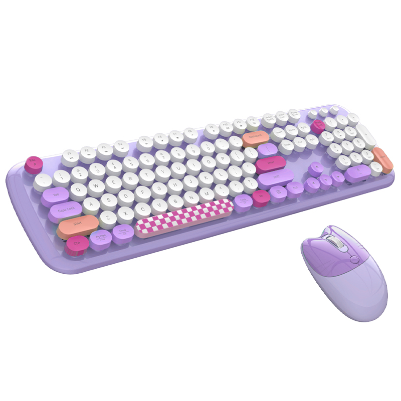 Geezer Zero 2 4ghz Wireless Keyboard And Mouse Combo Set Purple
