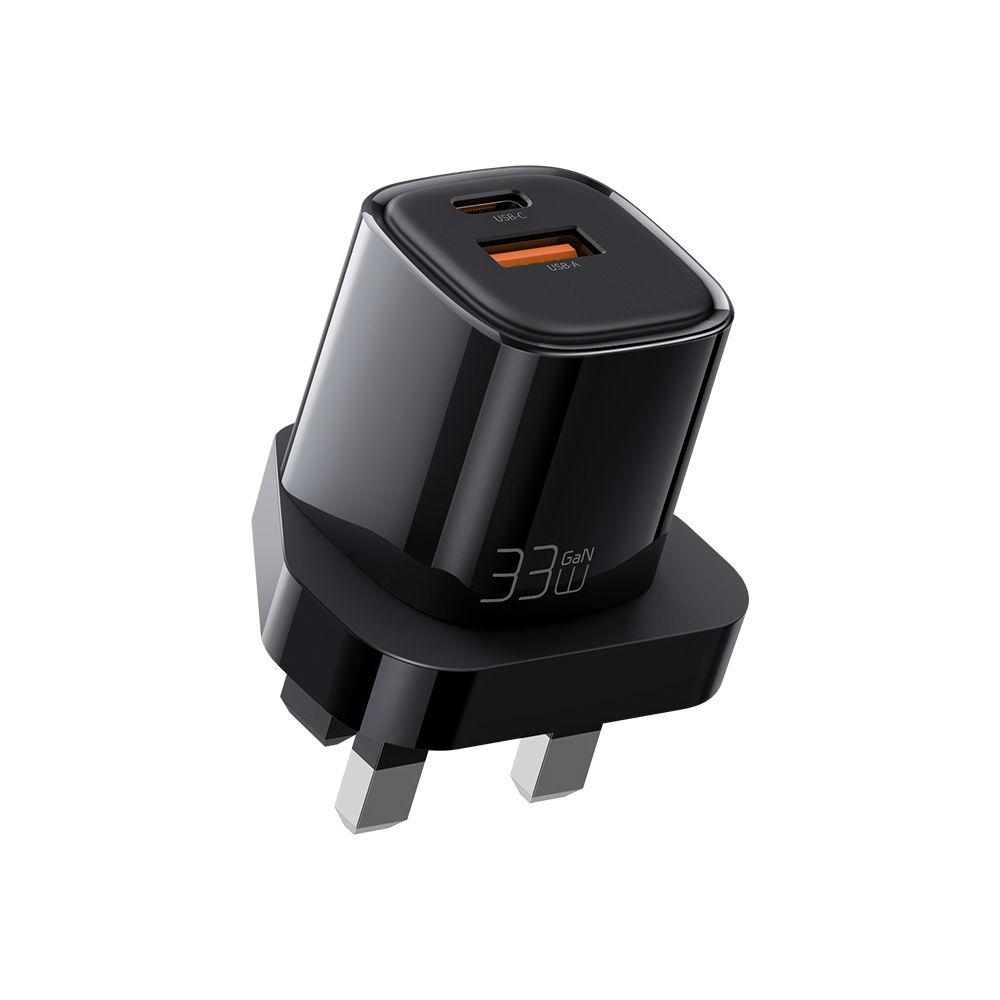 MCDODO CH0591 NANO SERIES 33W PD+QC DUAL PORT CHARGER (UK PLUG) - BLACK