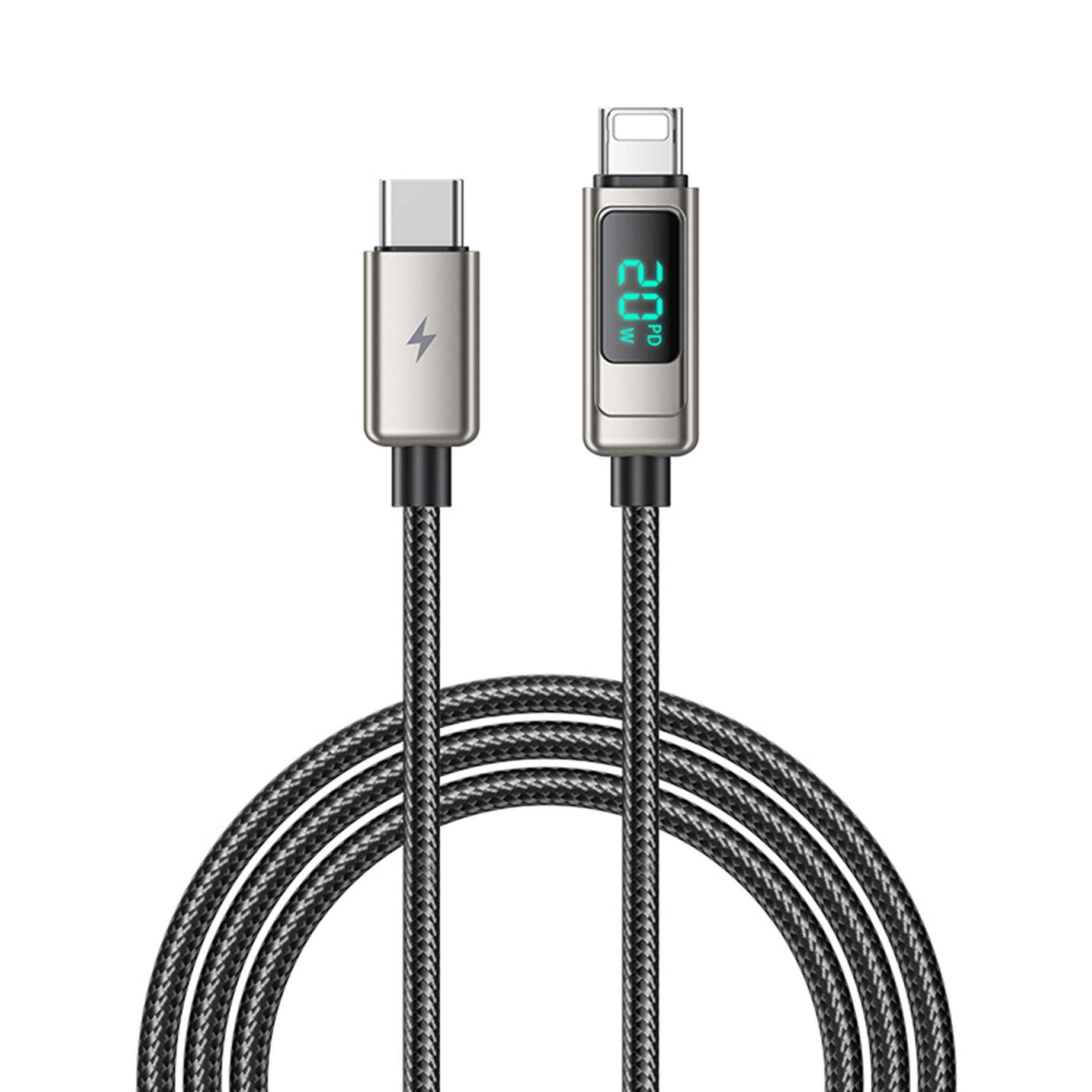 LANEX LS20CL PD20W TYPE-C TO LIGHTNING DIGITAL LED DATA CABLE 1.2M - SILVER