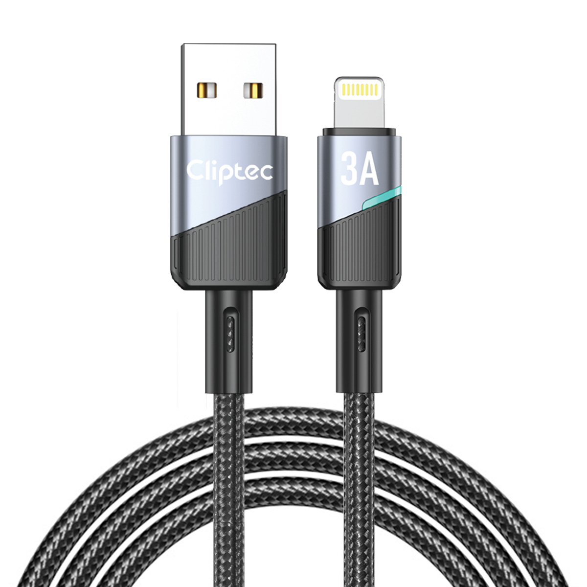 CLIPTEC MCC214L USB TO LIGHTNING POWER AUTO-CUT FAST CHARGING CABLE 3A ...