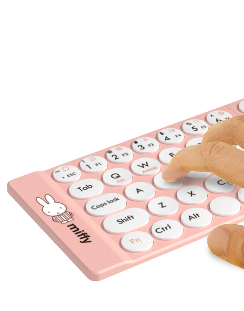 MIFFY MPC002 BLUETOOTH FLODED KEYBOARD - LIGHT PINK