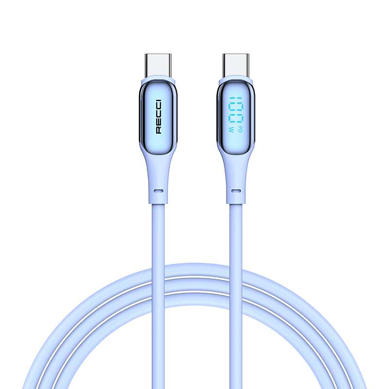 RECCI RS17CC PD 100W TYPE-C TO TYPE-C SILICONE FAST CHARGING CABLE 1.2M ...