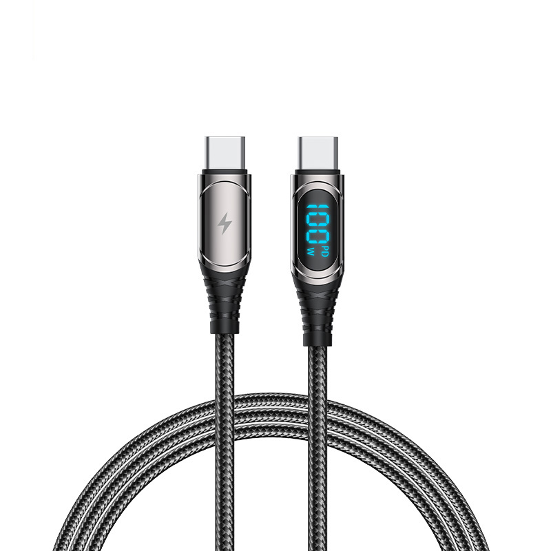 RECCI RTC-P21CC PD 100W TYPE-C TO TYPE-C FAST CHARGING CABLE 1.2M - BLACK