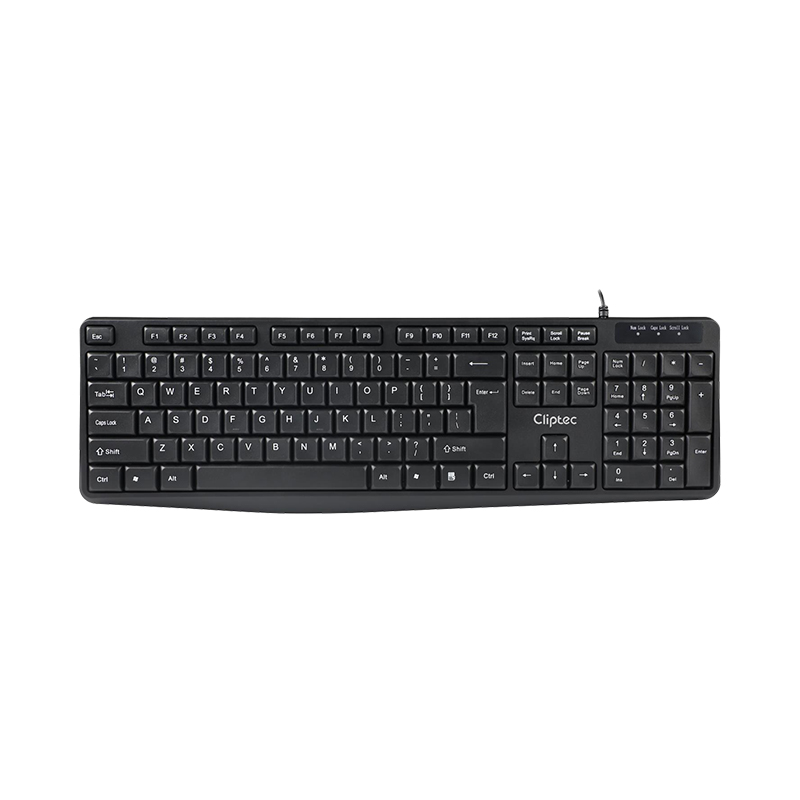 CLIPTEC USB 1-STANDARD KEYBOARD (PRIMO) - BLACK